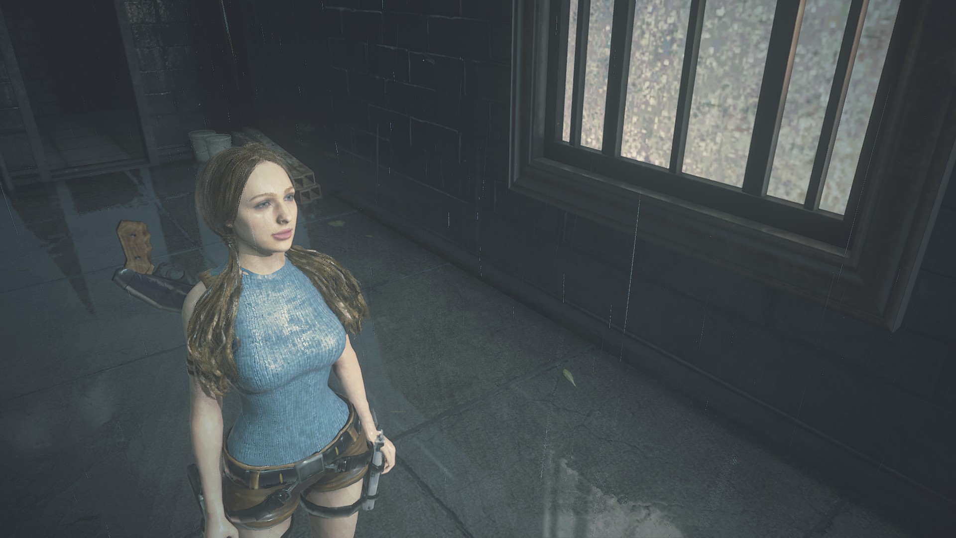 Katherine Warren (Katherine Warren) wear-Laura Croft costume - Resident Evil 2 Remake Mods