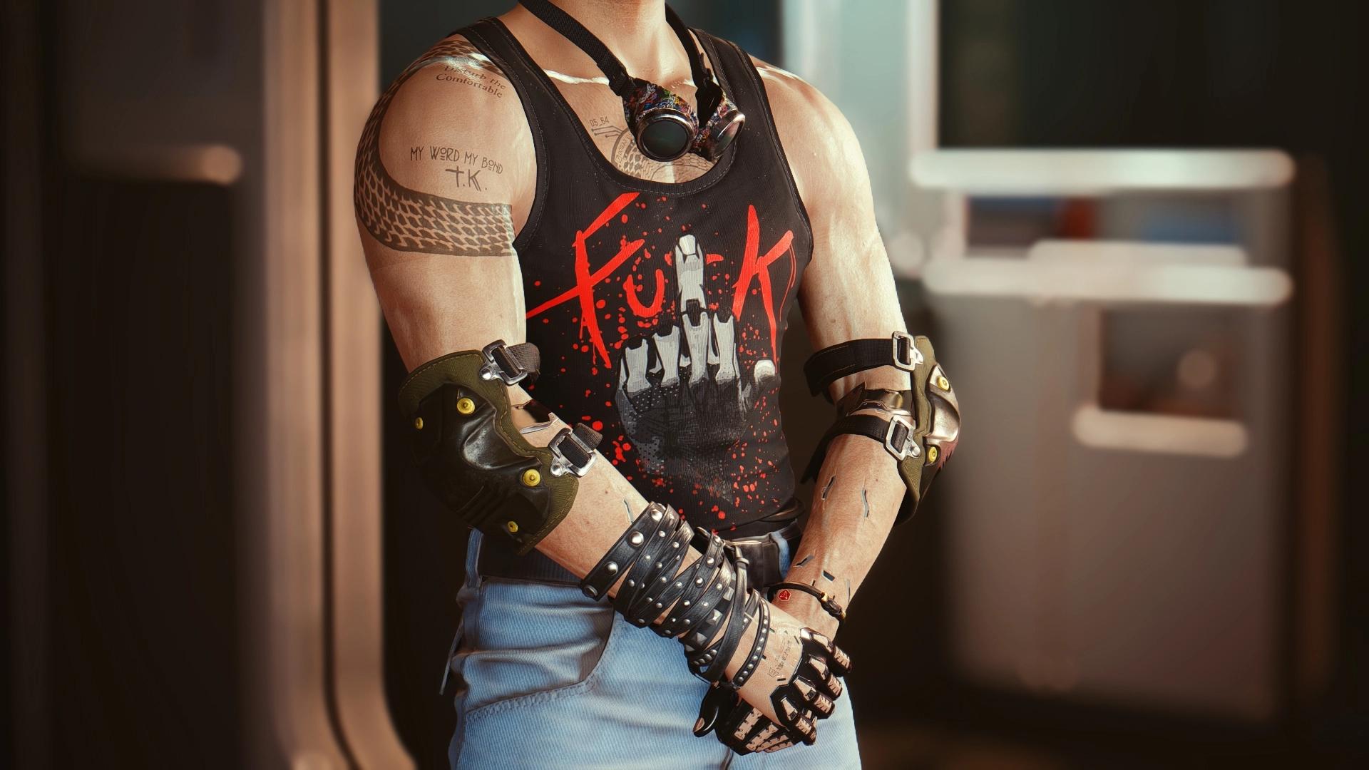 V's knee and elbow pads - Cyberpunk 2077 Mods