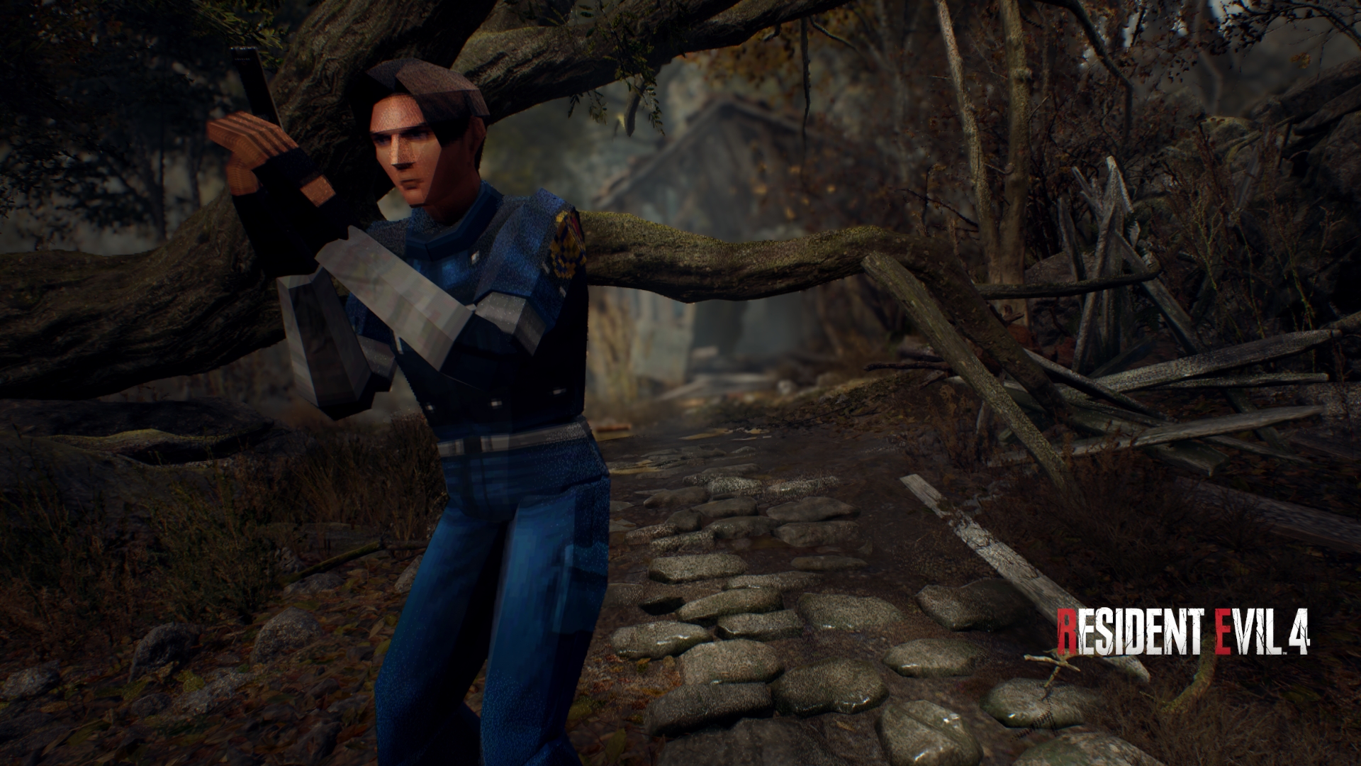 PSX - RE2 Leon (RPD Outfit) - Resident Evil 4 Remake Mods