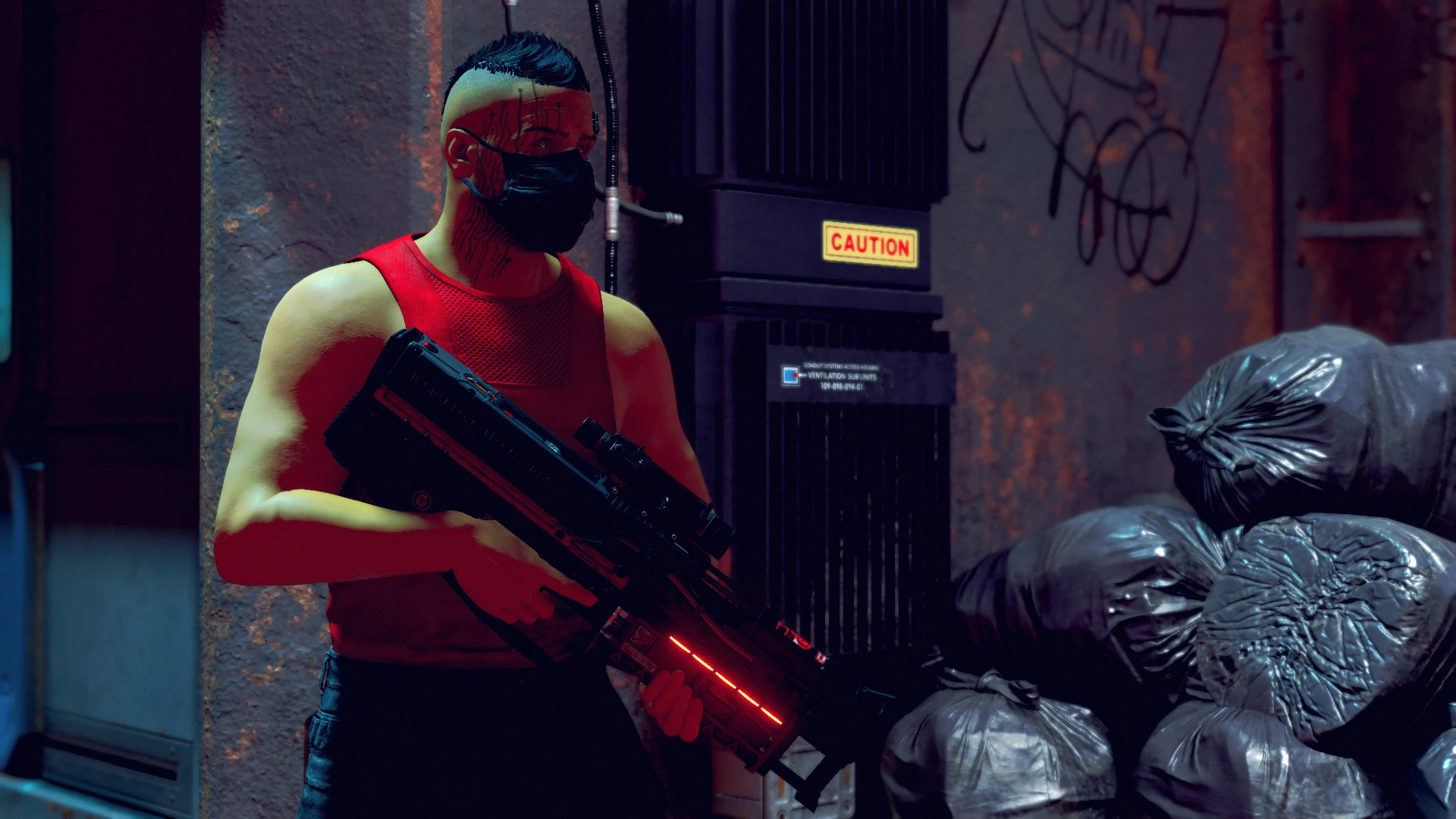 Space Rogue Red and Black Muscle Outfit - Starfield Mods